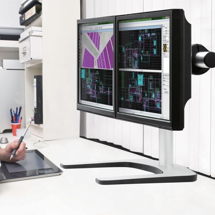 Atdec Dual Horizontal or Single Freestanding Mount - Workspace Ergonomics